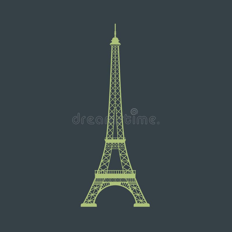 Paris Icon on White Background. Idea Concept with Eiffel Tower Stock ...