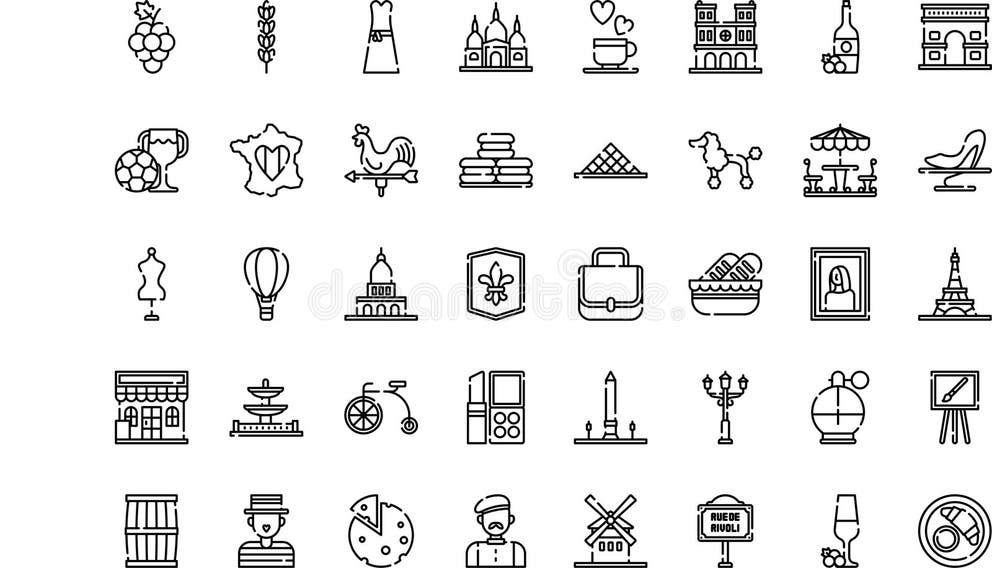 Paris Icons High-Quality Vector Icons Collection with Editable Stroke ...