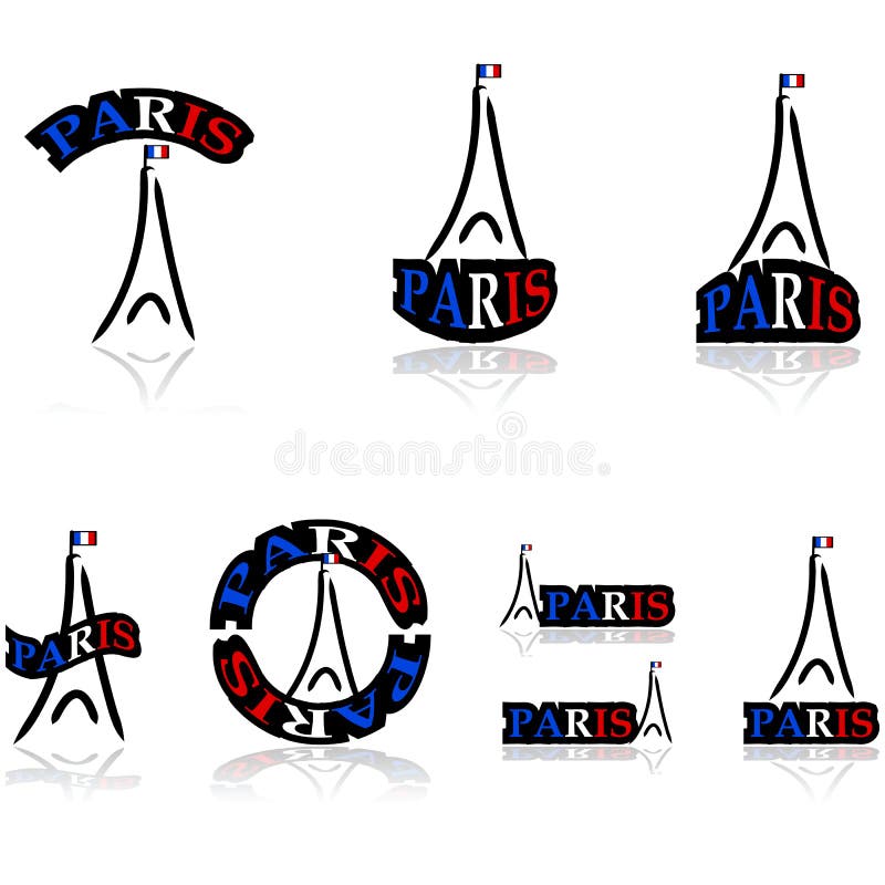 Paris icons stock vector. Illustration of france, white - 45105336