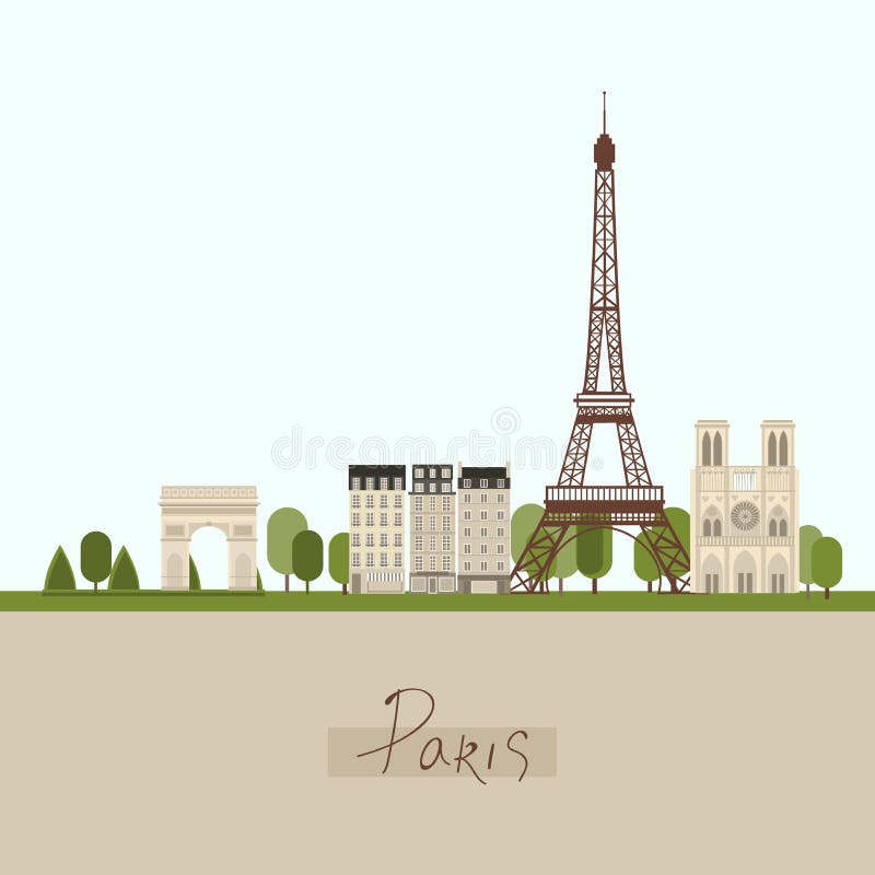 Paris. Vector Sketch Illustration Stock Vector - Illustration of ...
