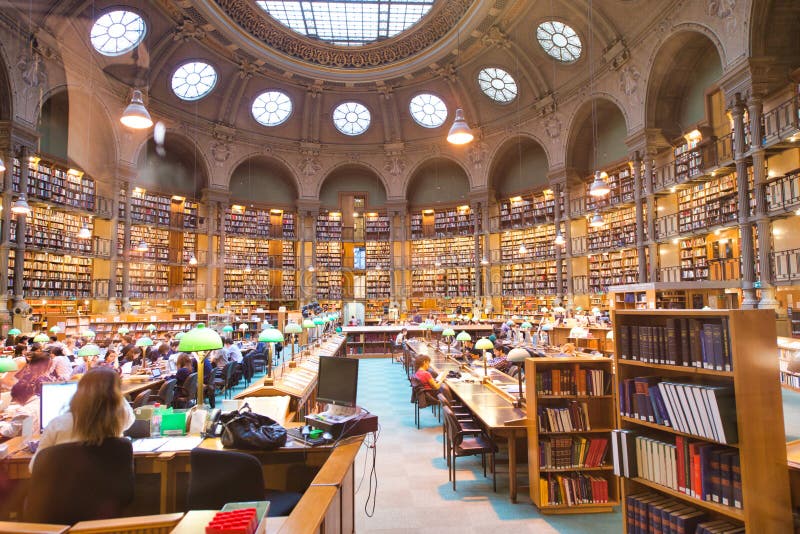 PARIS - JUNE 2014: Old Interior of the French National Library in ...
