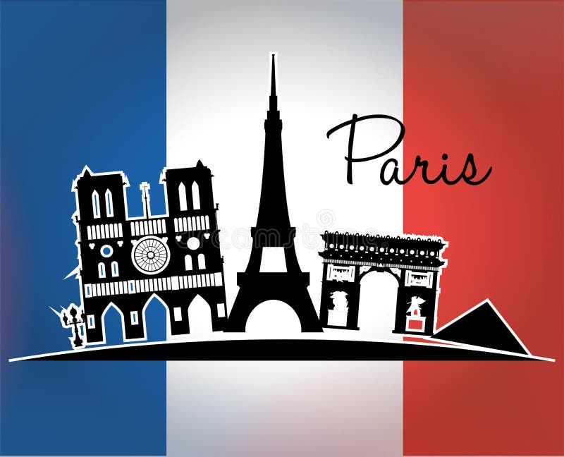 Paris France Icons, Landmarks, Attractions Stock Vector - Illustration ...