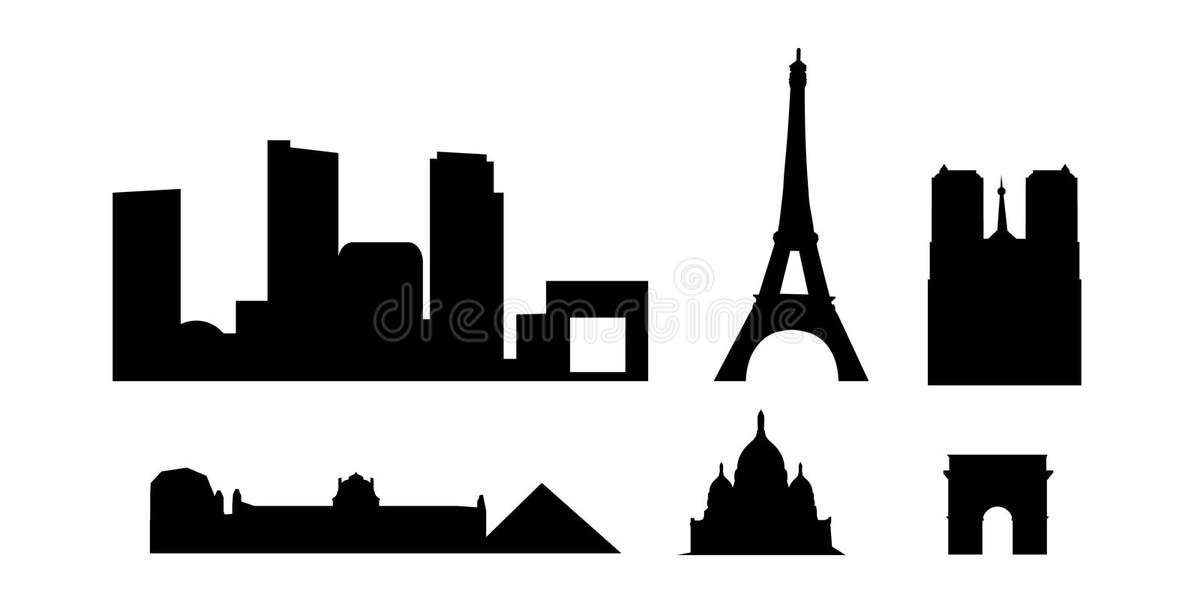 Paris Landmarks Stock Illustrations – 6,789 Paris Landmarks Stock ...