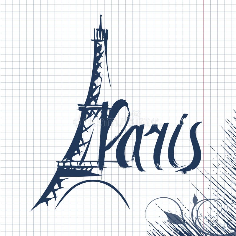 Paris lettering stock vector. Illustration of background - 87615860