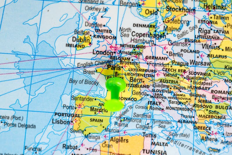 Paris Location on World Map Stock Photo - Image of travel, break: 291226594