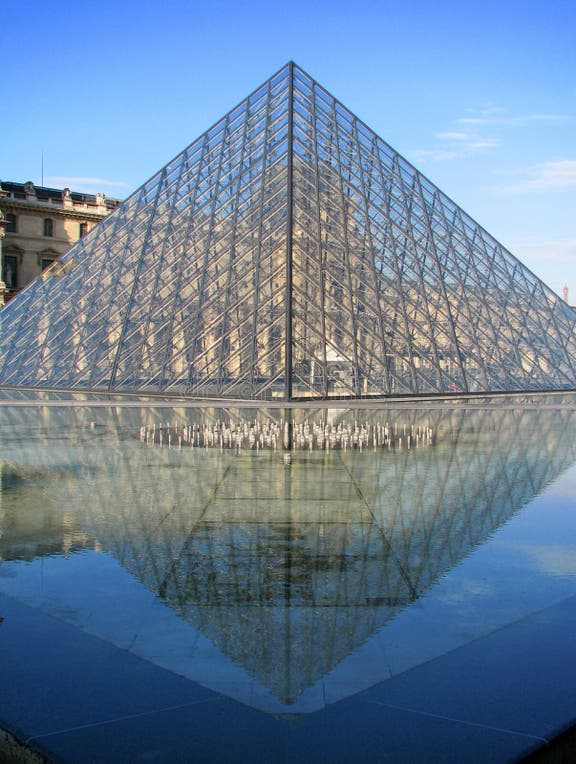 Paris - Louvre Pyramid editorial image. Image of museum - 7348750