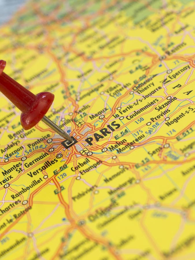 Paris Map Pin Stock Images - Download 123 Royalty Free Photos