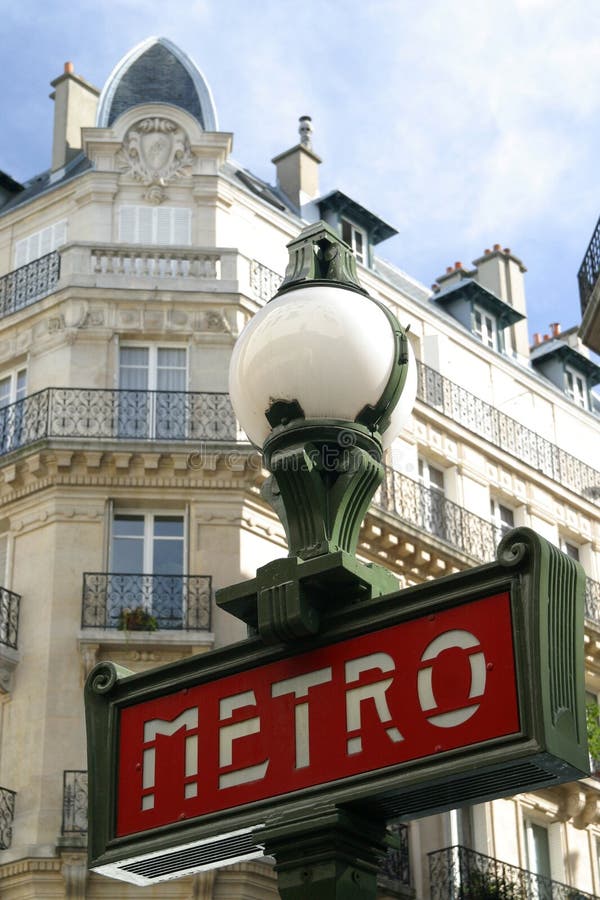 Paris Metro sign editorial stock image. Image of light - 2310934