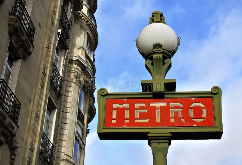 Paris Metro sign editorial photo. Image of french, travel - 28907066