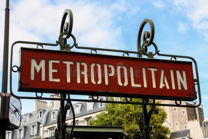 Paris metro sign editorial stock image. Image of indication - 34871439