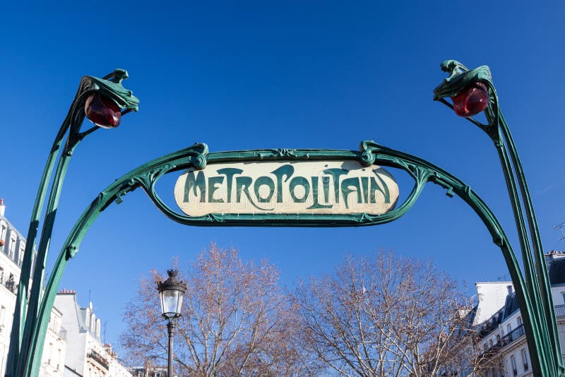 Paris metro sign editorial photography. Image of france - 49500877