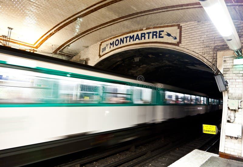Paris Metro Station stock image. Image of motion, french - 22951397