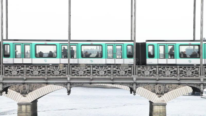 A Paris Metro Train Travels between Stations Stock Footage - Video of ...