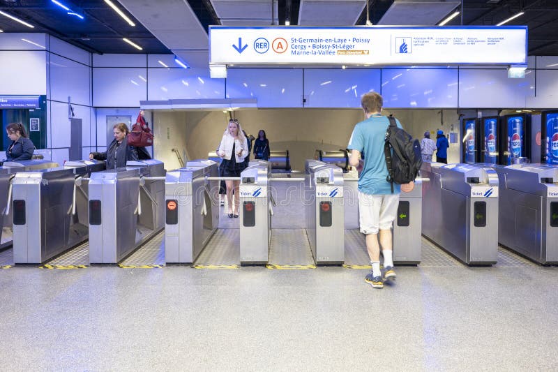 The Paris Metro, Underground Toll Gate Editorial Photography - Image of ...