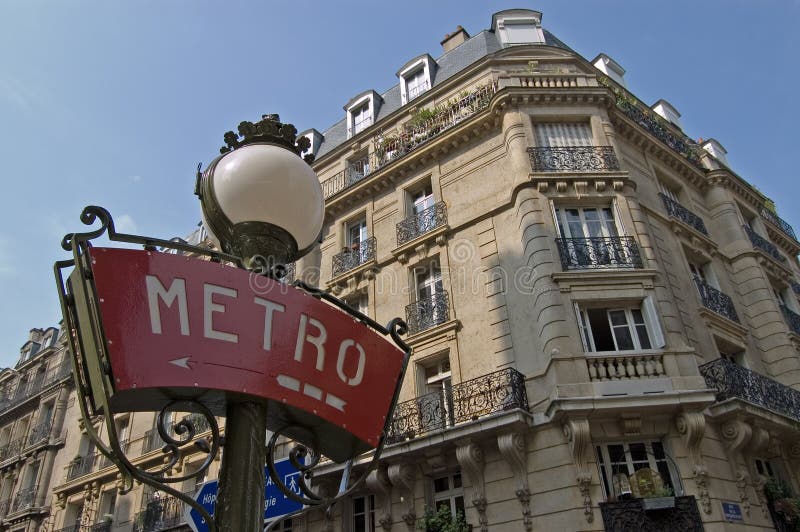 Paris Montmartre Metro Sign Editorial Photography - Image of paris ...