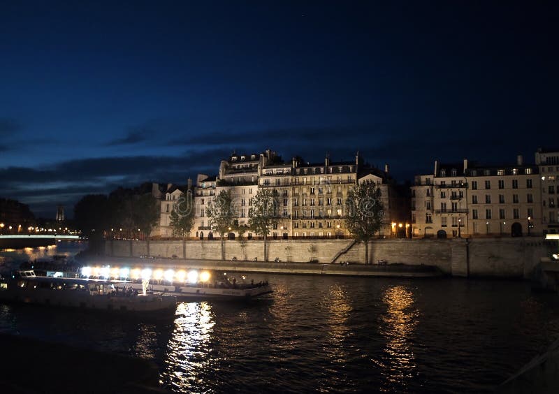 Paris at night stock photo. Image of bridge, river, highlighting - 13674518