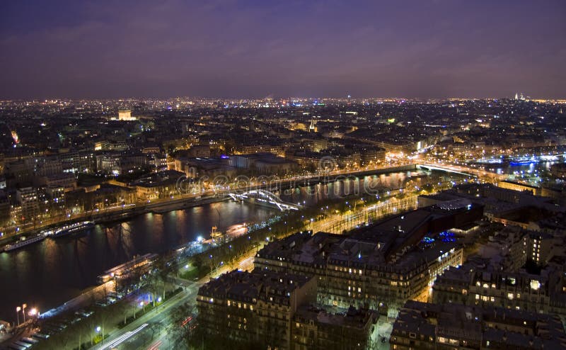 Paris night stock image. Image of city, night, panorama - 13916277