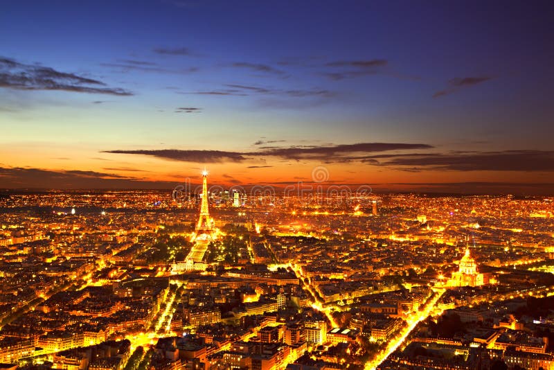 View of Paris by Night editorial photo. Image of night - 19334621