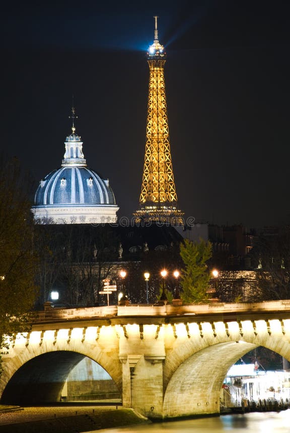 Paris night view editorial photo. Image of night, dome - 22590606