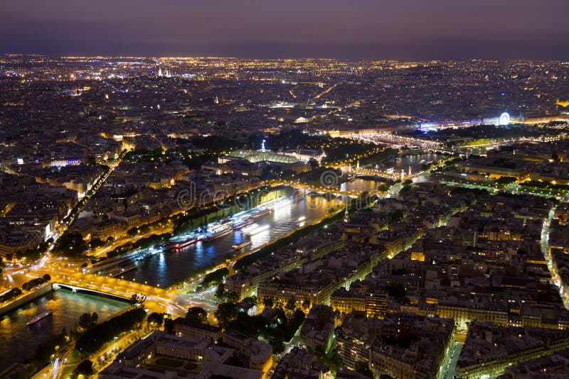 Paris at night stock photo. Image of nighttime, parisian - 42259584