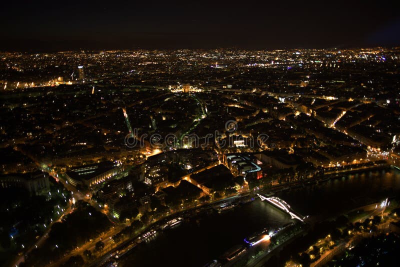 Paris. Night View from the Eiffel Tower Stock Image - Image of eiffel ...