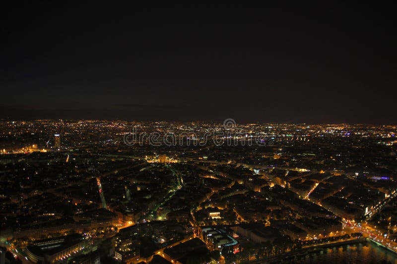 Paris. Night View from the Eiffel Tower Stock Photo - Image of ...