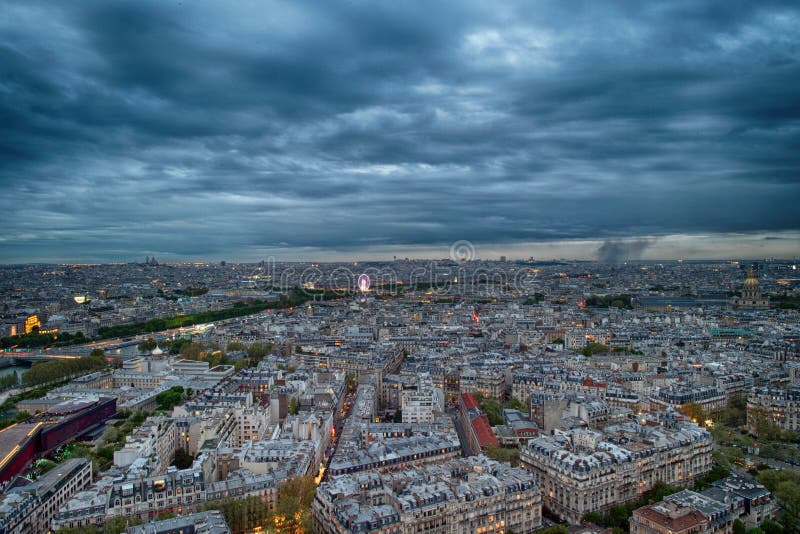 Paris Night View from Tour Eiffel Stock Photo - Image of capital, tower ...