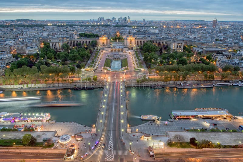 Paris Night View from Tour Eiffel Stock Photo - Image of light ...