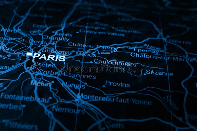 Paris no mapa imagem de stock. Imagem de cidade, mundo - 13482983