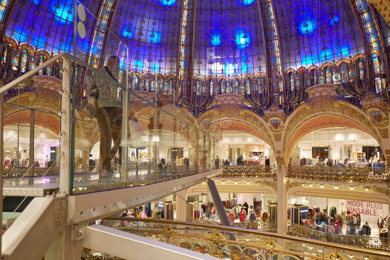 Galeries Lafayette Interior with Glasswalk Installation in Paris ...