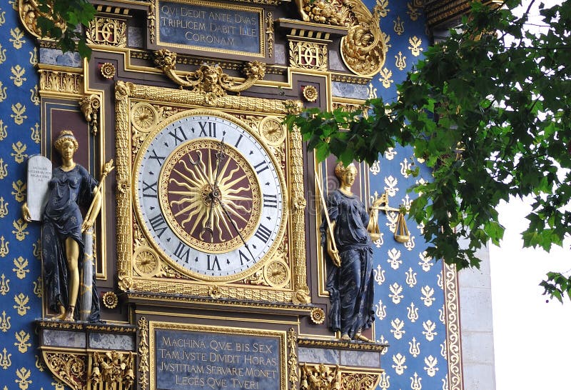 Paris oldest clock. stock photo. Image of time, famous - 46234714
