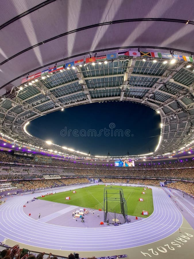 Paris Olympic Stadium at Night Editorial Image - Image of olympic ...