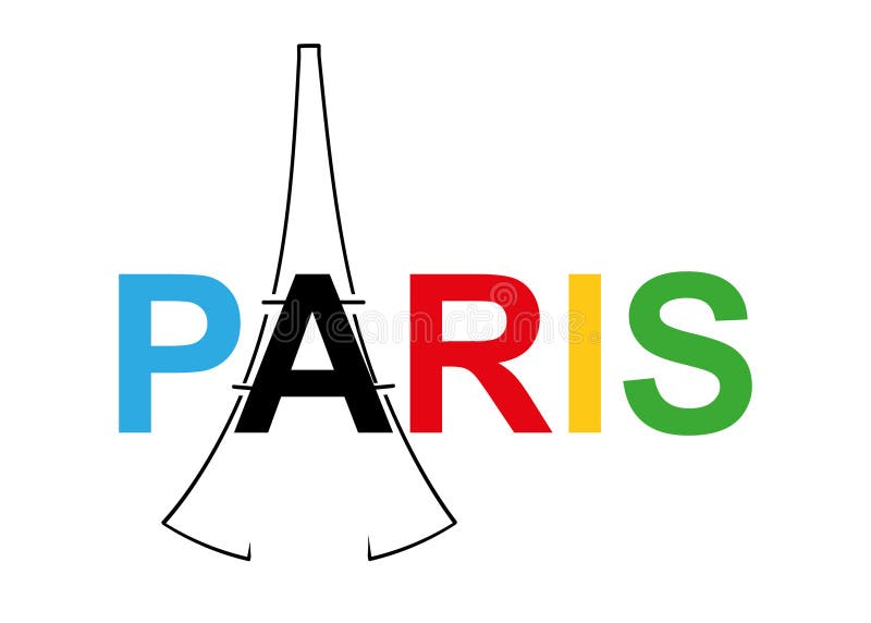 Multi-colored Word Paris on a White Background Stock Photo ...