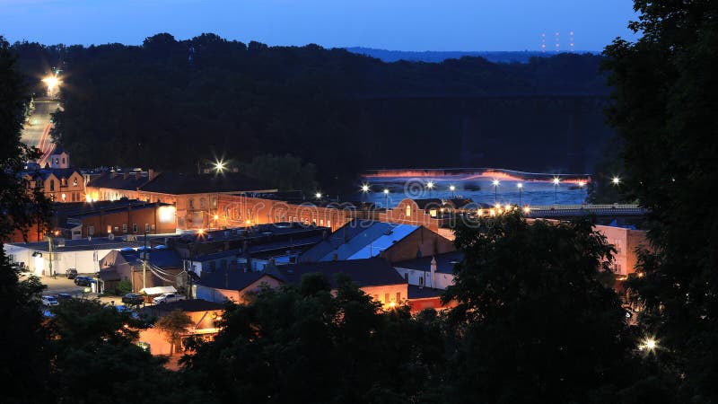 Paris, Ontario, Canada at Night Stock Image - Image of dark, dusk ...