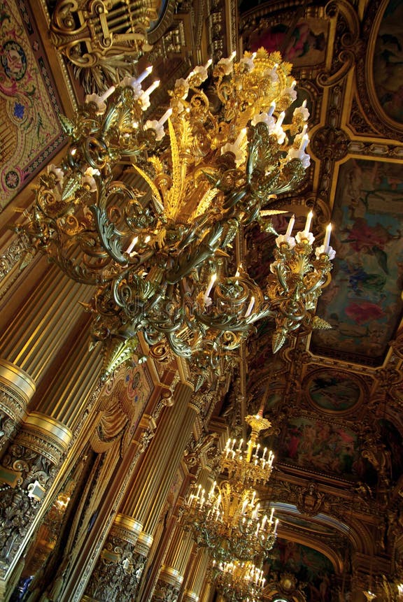 Paris Opera Corridor Interior Stock Photo - Image of architecture, gold ...