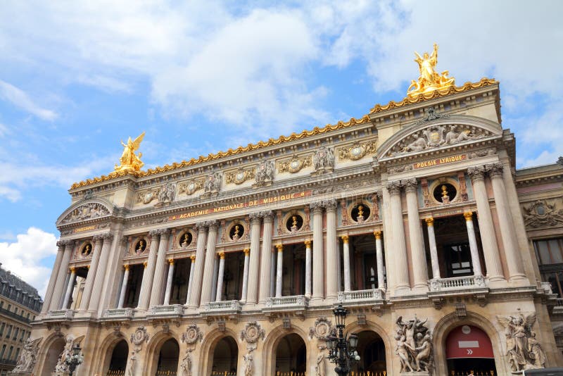 Exterior of Paris Opera House at Night Stock Image - Image of ...