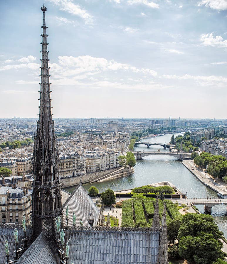 Paris Overview from the Notre Dame Stock Photo - Image of seine, paris ...