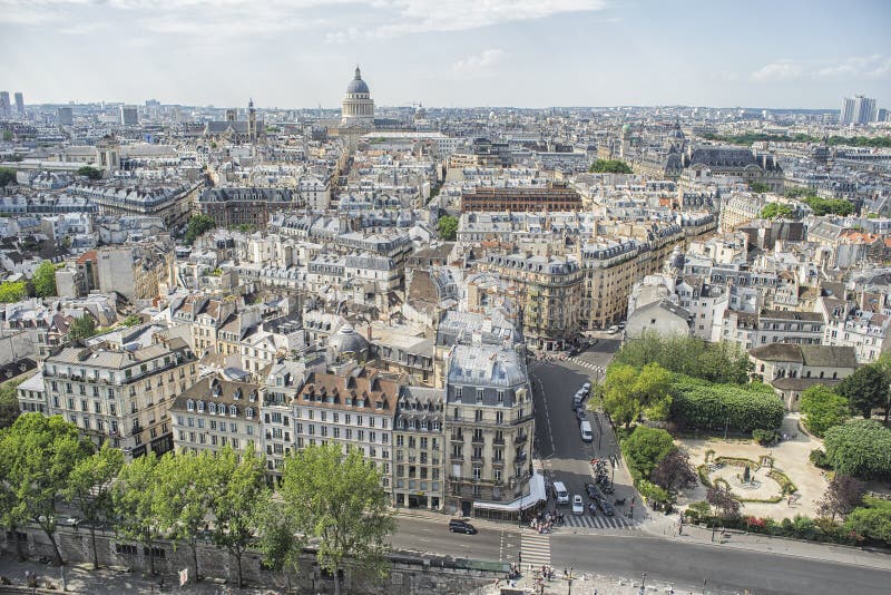 Paris Overview from the Notre Dame Editorial Image - Image of church ...
