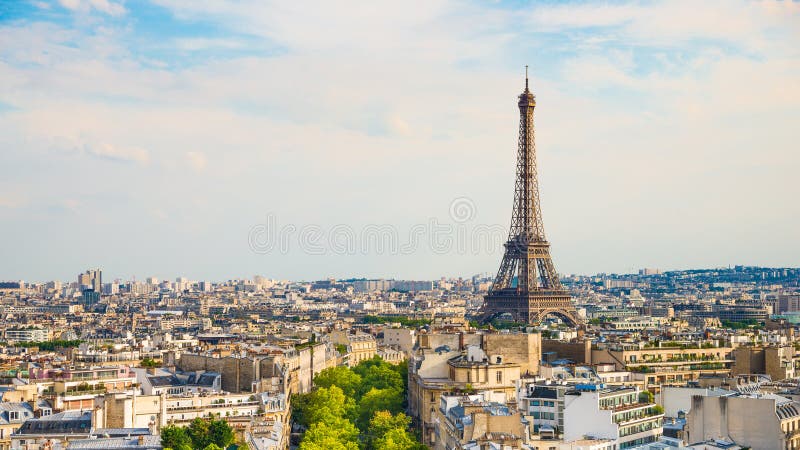 Paris panorama stock photo. Image of eiffel, scenic, downtown - 97016778