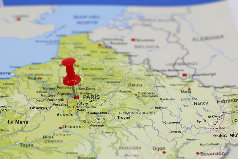 Paris Map Pin stock photo. Image of city, travel, destination - 11792068