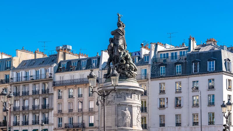 Paris, Place De Clichy, Buildings Stock Photo - Image of monument ...