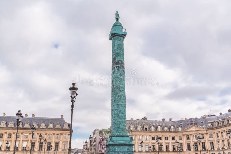 Paris Place Vendome La Columna Imagen de archivo - Imagen de lujo ...