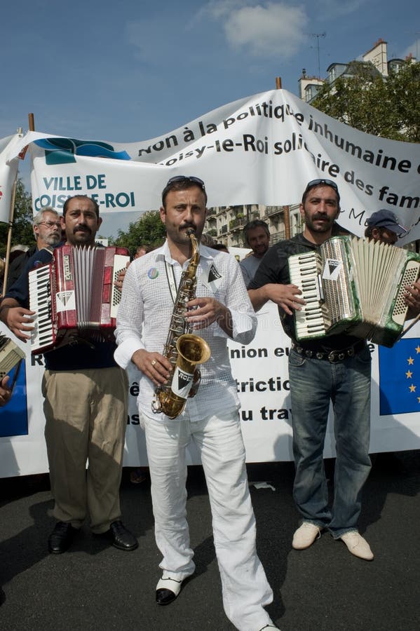 Paris Protest Against Roma Expulsions Editorial Stock Image - Image of ...