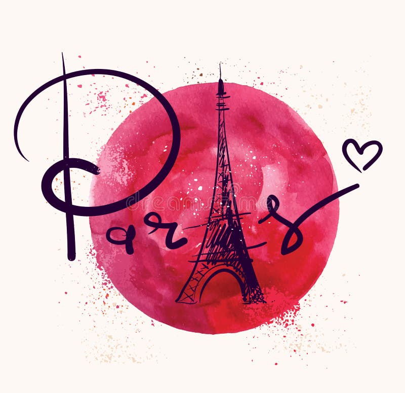 Paris and red circle stock vector. Illustration of city - 58710618