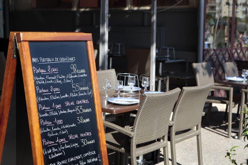 Paris France, French Restaurant Menu Board Stock Image - Image of cafe ...