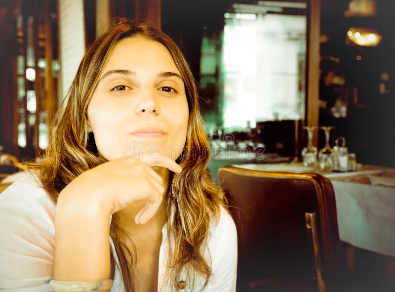 Paris Restaurant Outdoor Portrait Stock Photo - Image of skin, paris ...