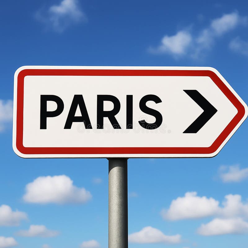 Paris, Road Sign with the Text Paris Pointing To the Right, Against the ...