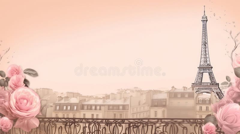 Paris Romantic Background. Illustration AI Generative Stock ...
