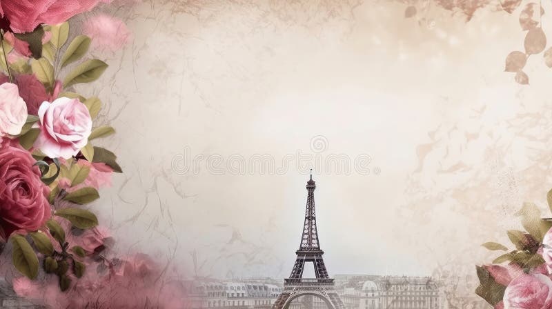 Paris Romantic Background. Illustration AI Generative Stock ...