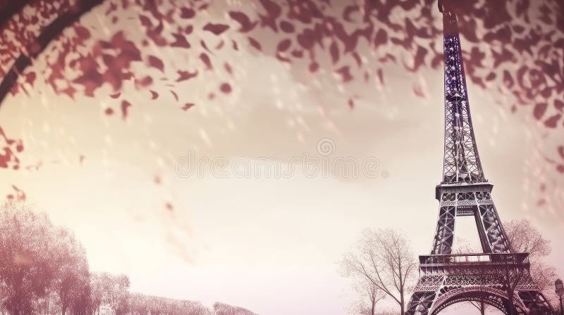 Paris Romantic Background. Illustration AI Generative Stock ...